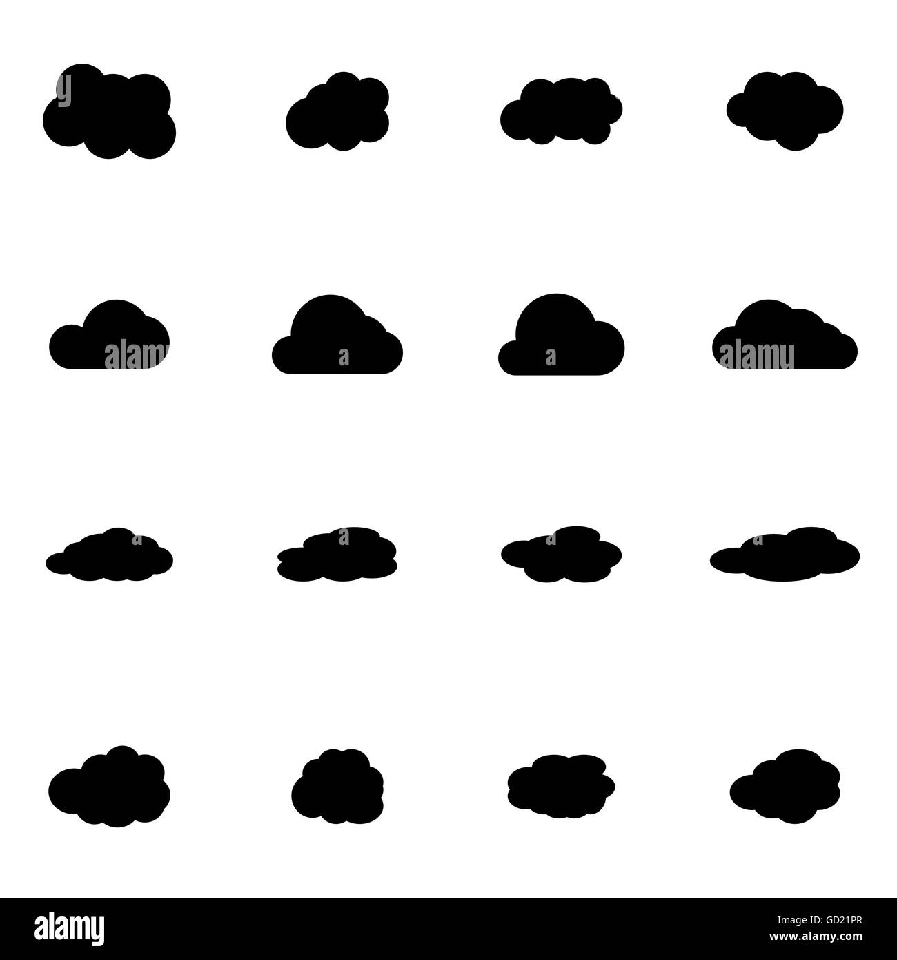 Vector black cloud icon set Stock Vector Image & Art - Alamy