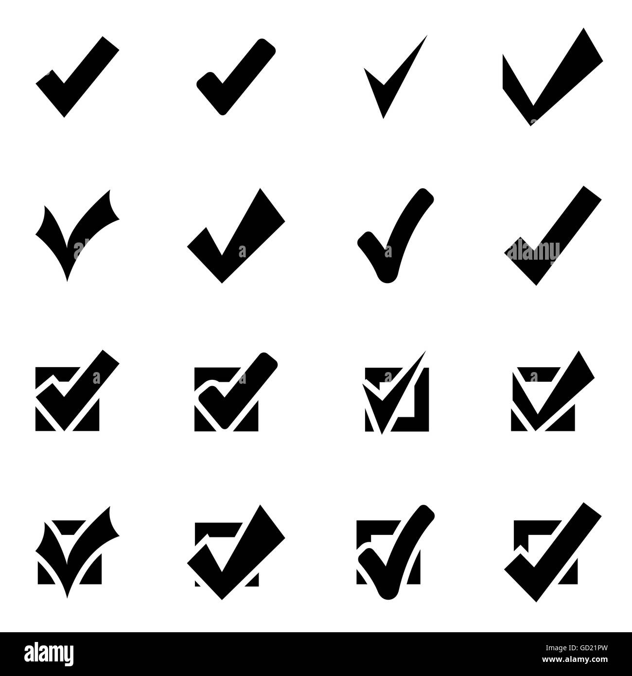 Vector black confirm icon set Stock Vector Image & Art - Alamy