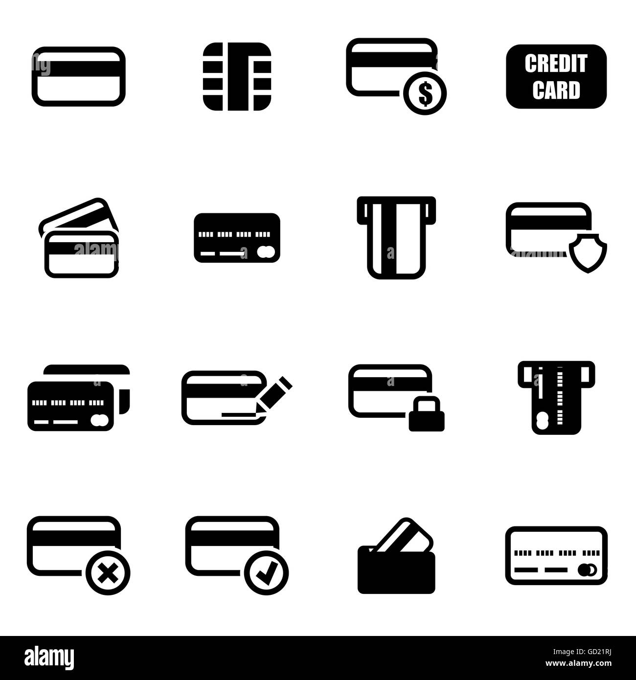 Vector black credit card icon set Stock Vector Image & Art - Alamy