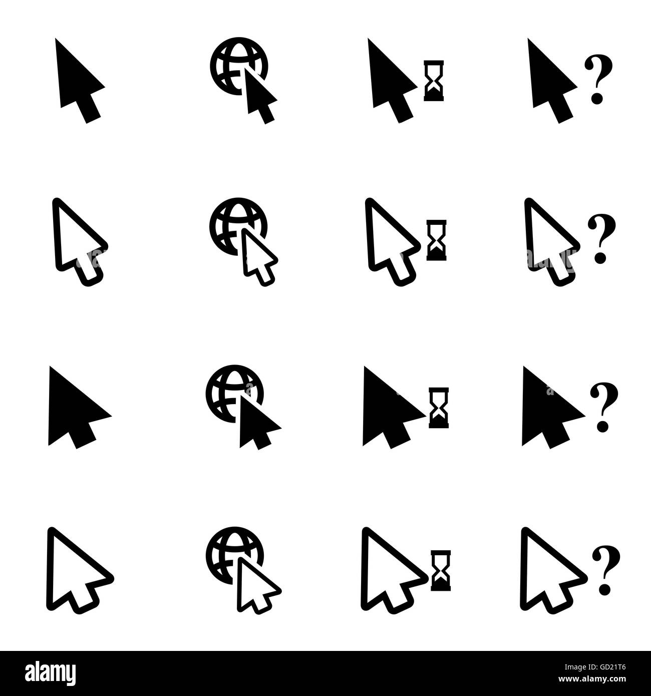 Vector black cursor icon set Stock Vector Image & Art - Alamy