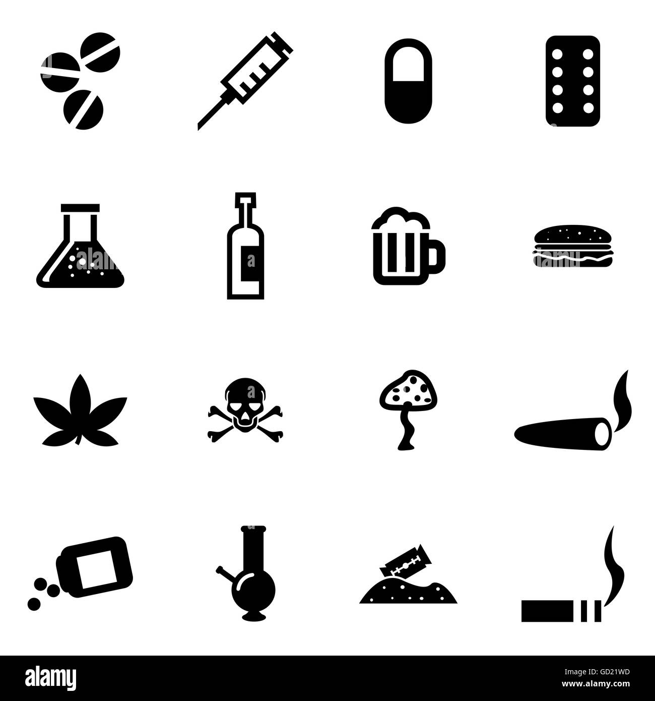 Vector black drugs icon set Stock Vector Image & Art - Alamy