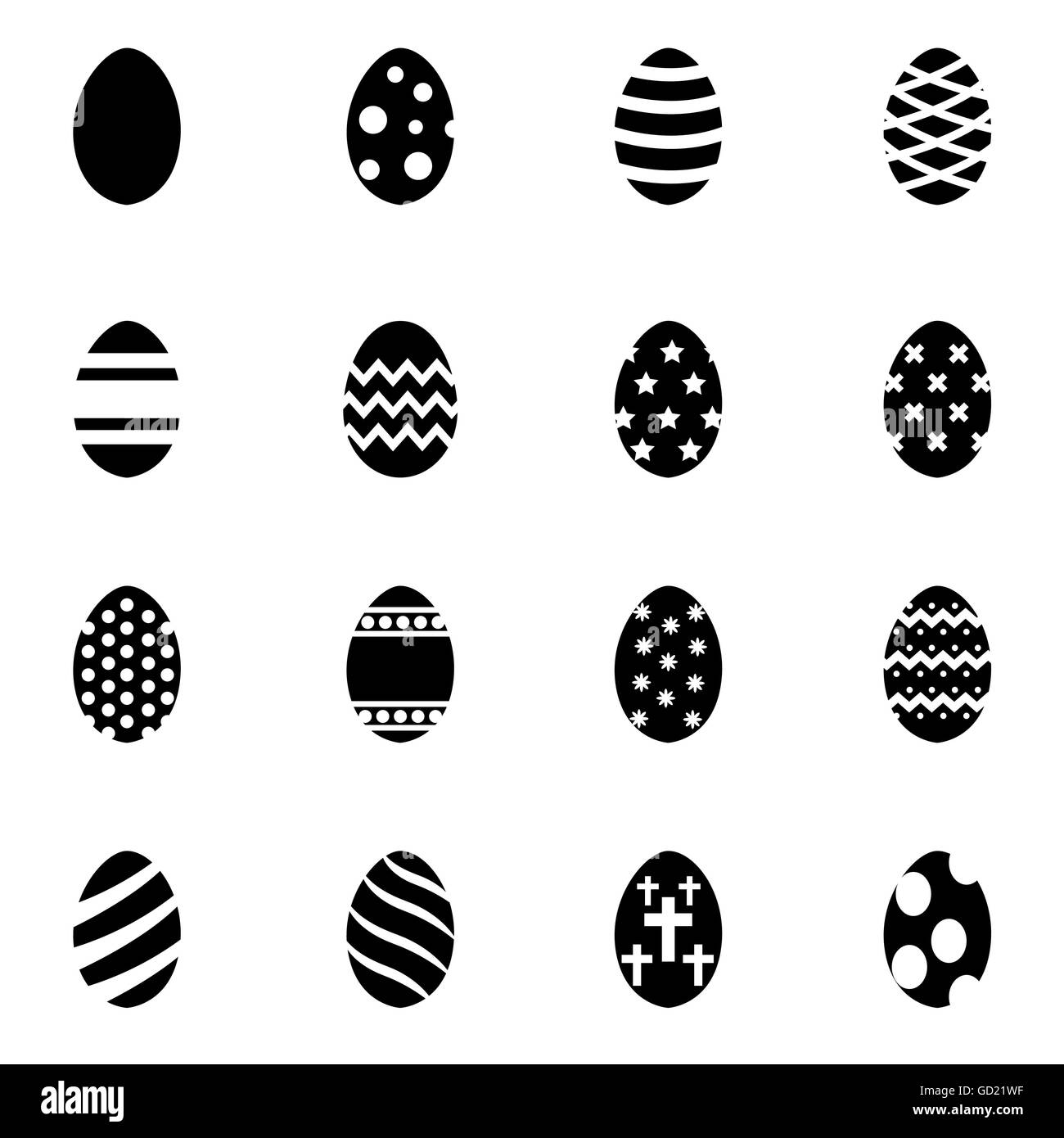 Set cute vector easter Black and White Stock Photos & Images - Alamy