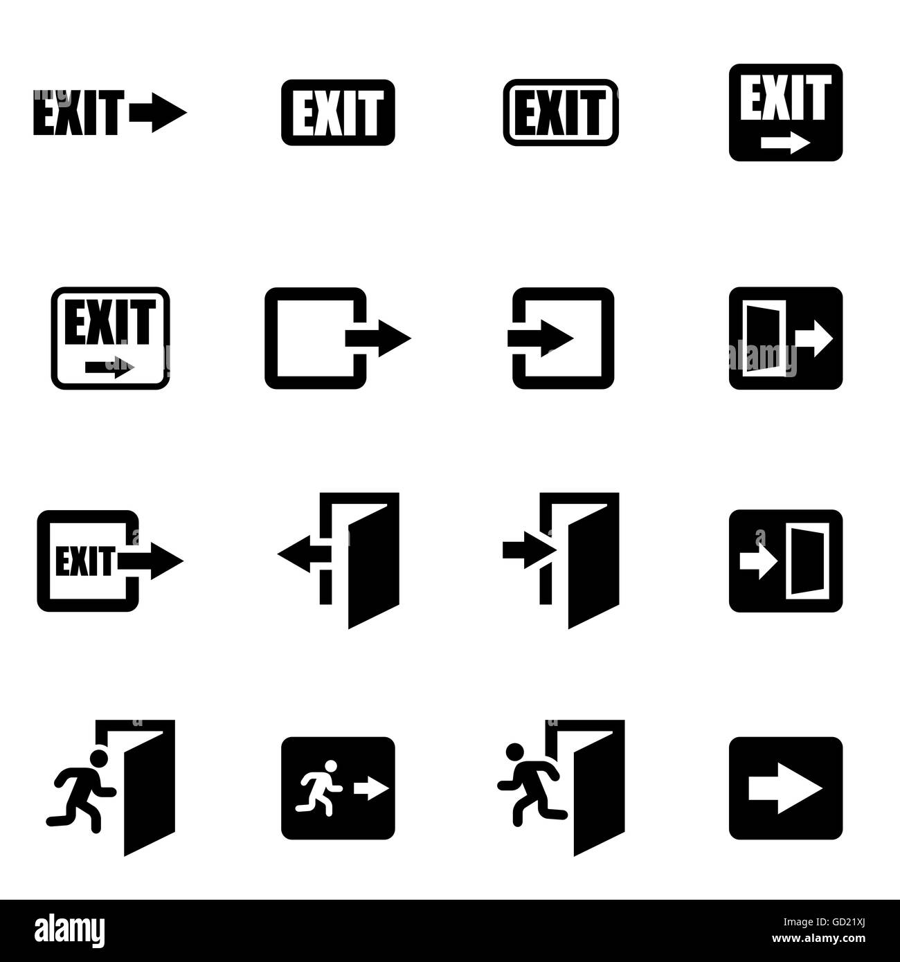 Vector black exit icon set Stock Vector Image & Art - Alamy