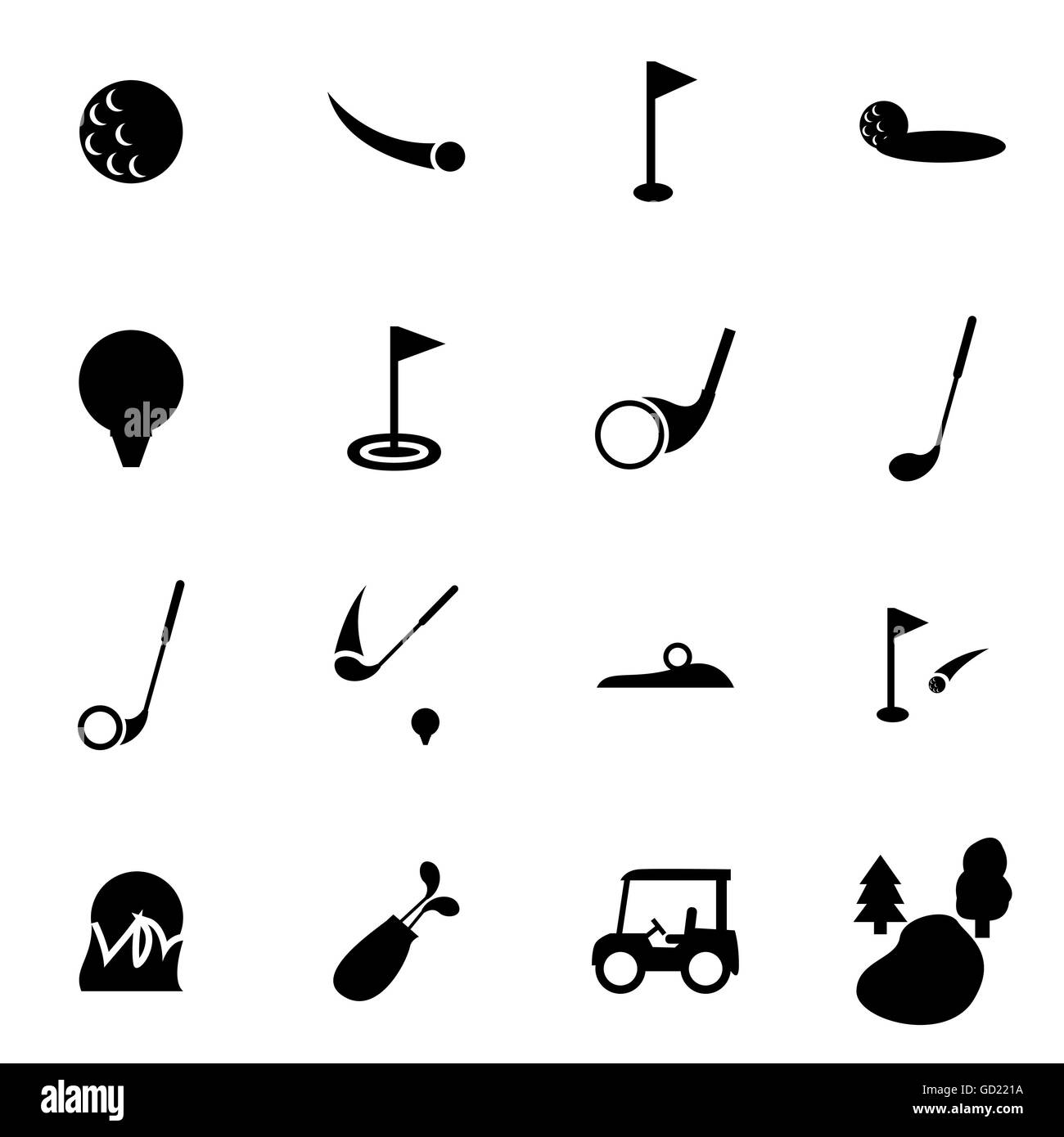 Vector black golf icon set Stock Vector Image & Art - Alamy