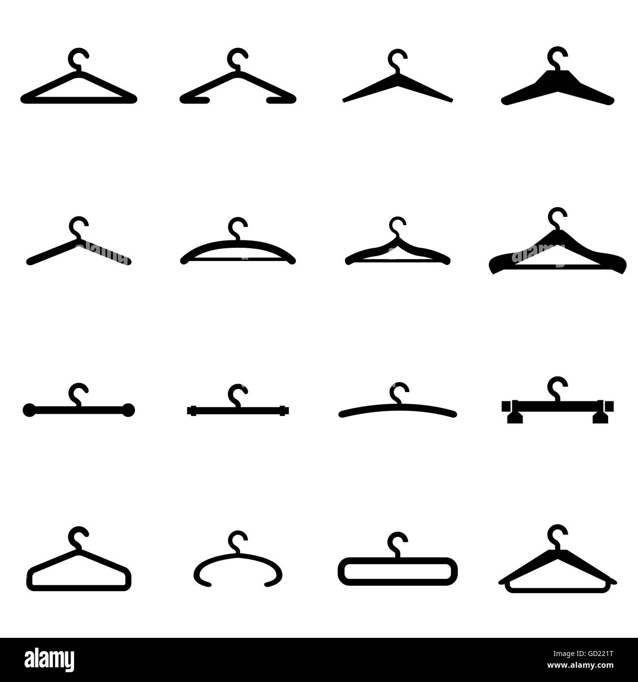 Vector black hanger icon set Stock Vector Image & Art - Alamy
