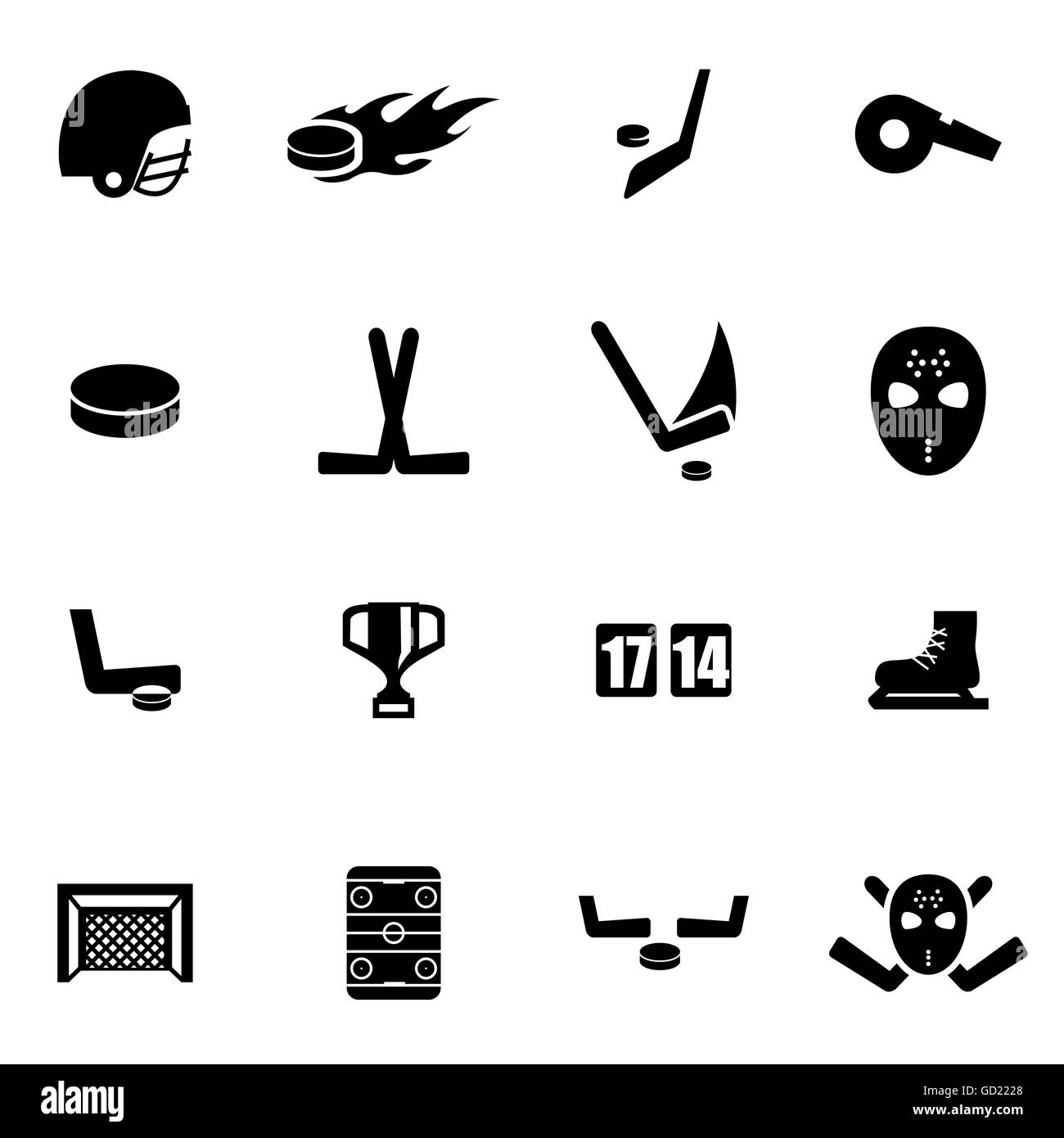 Vector black hockey icon set Stock Vector Image & Art - Alamy