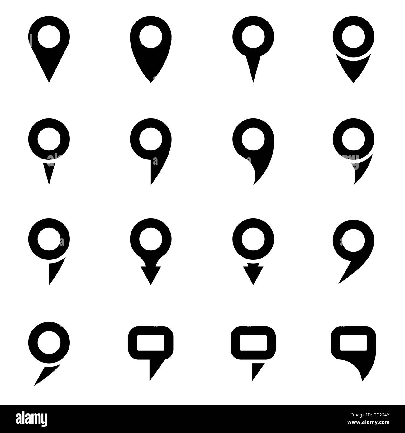 Vector black map pointer icon set Stock Vector Image & Art - Alamy
