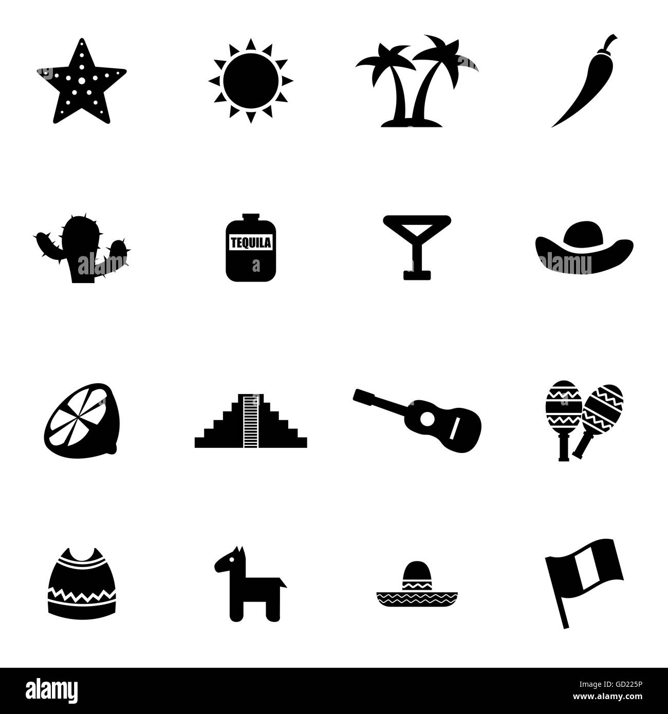 Vector black mexico icon set Stock Vector Image & Art - Alamy