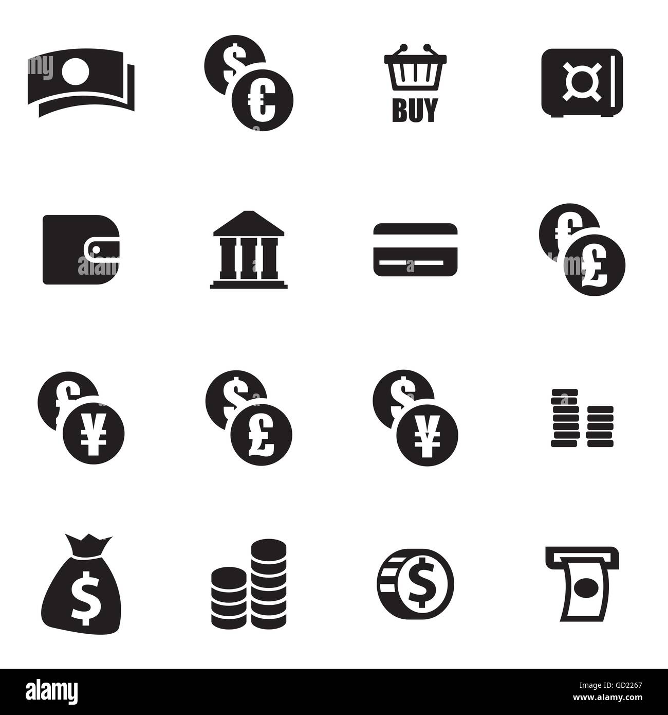 Vector black money icon set Stock Vector Image & Art - Alamy