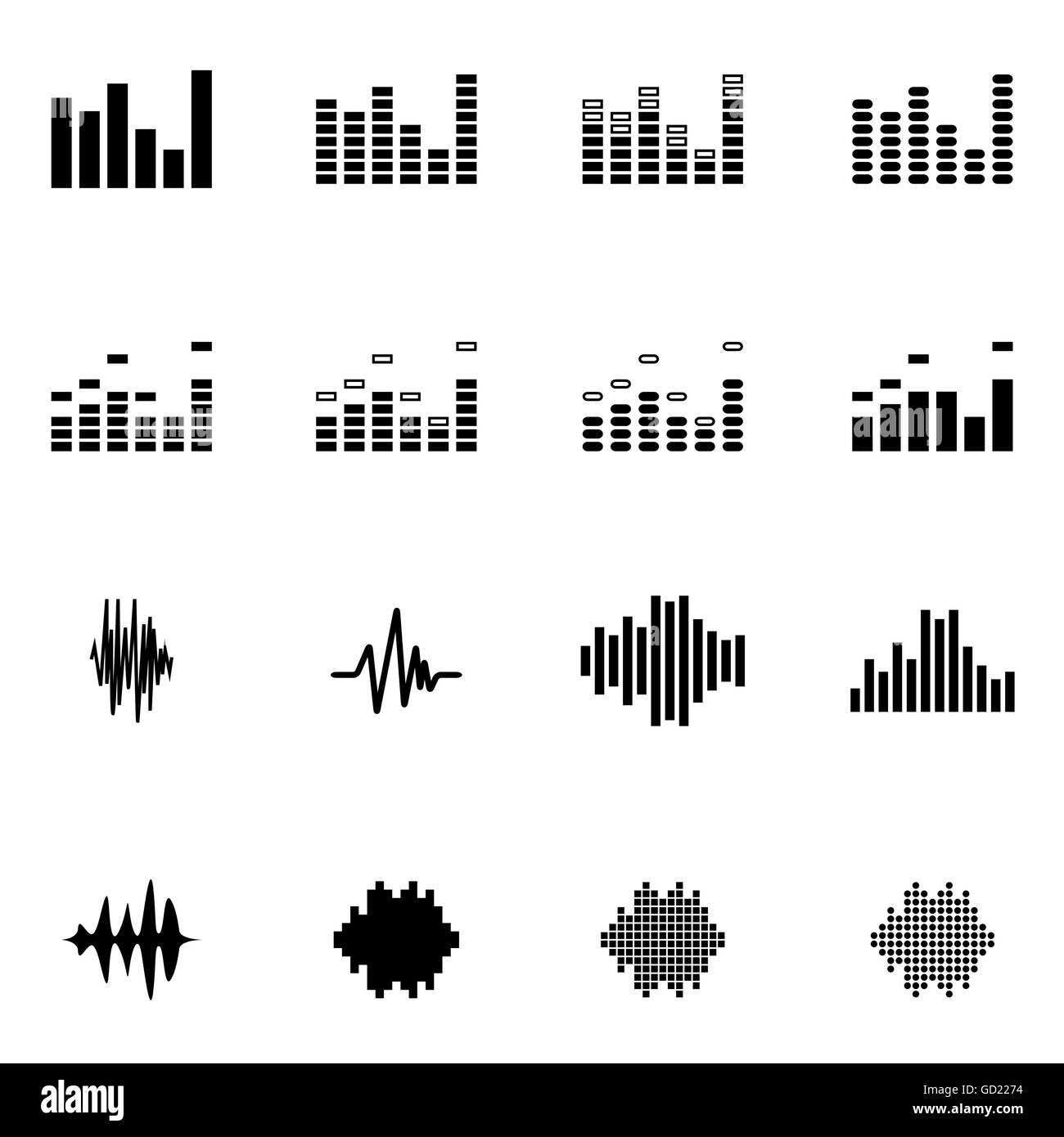 Vector black music soundwave icon set Stock Vector Image & Art - Alamy