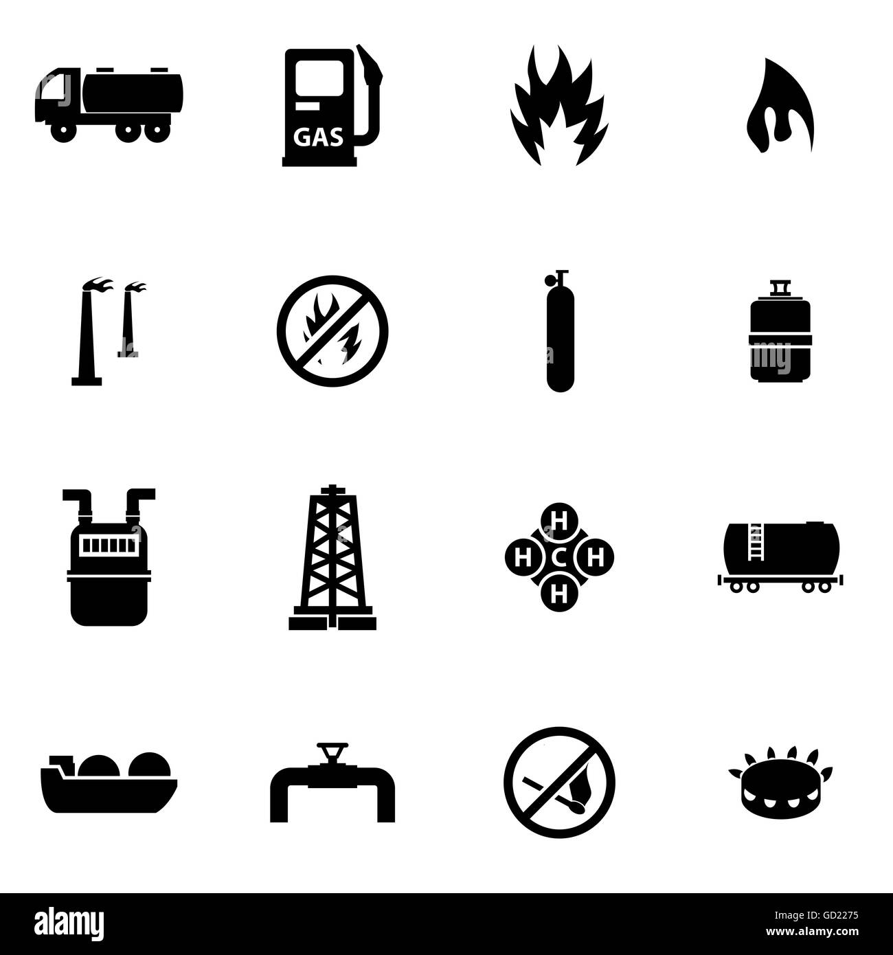 Vector black natural gas icon set Stock Vector Image & Art - Alamy