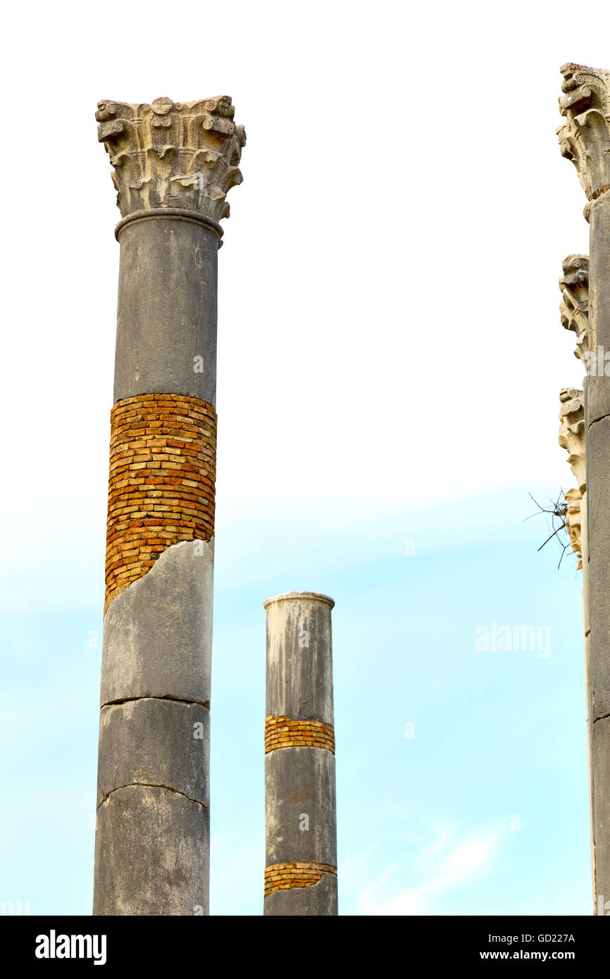 old column in the africa sky history and nature Stock Photo - Alamy