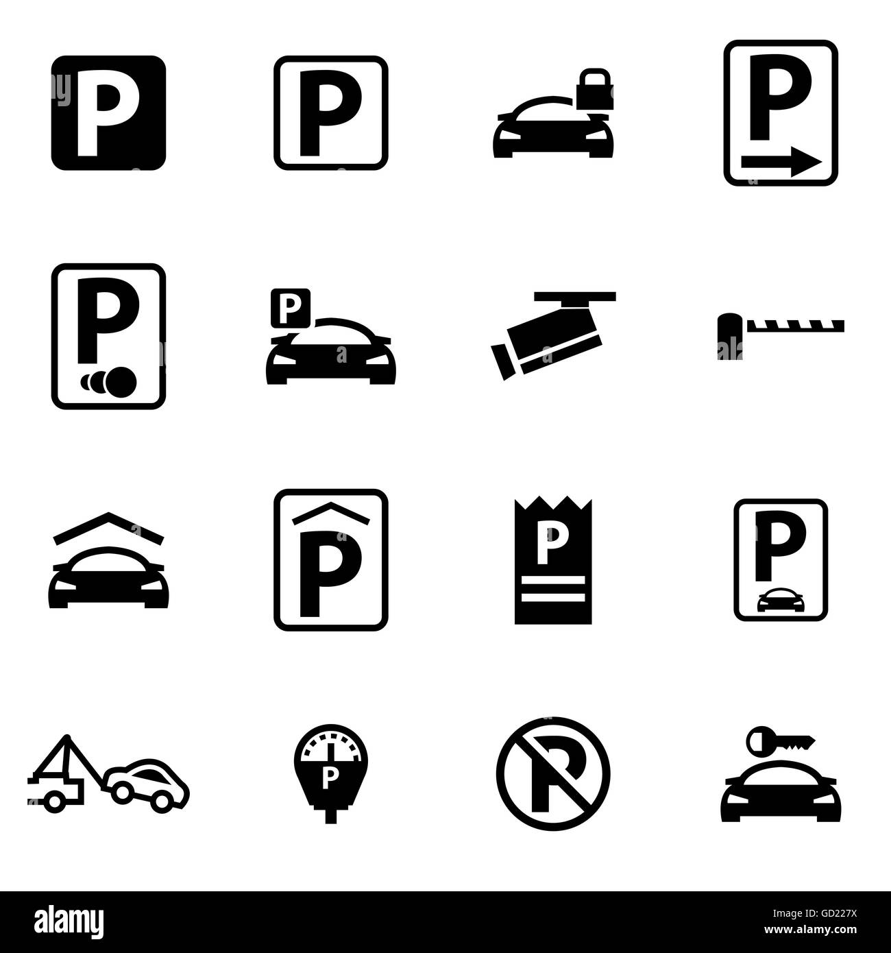 Vector black parking icon set Stock Vector Image & Art - Alamy