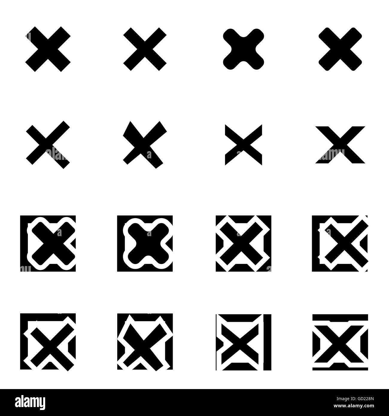 Vector black rejected icon set Stock Vector Image & Art - Alamy