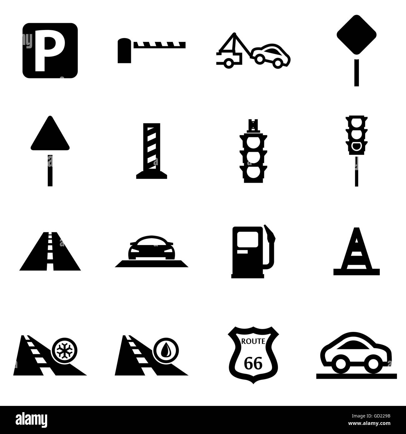 Vector black road icon set Stock Vector Image & Art - Alamy