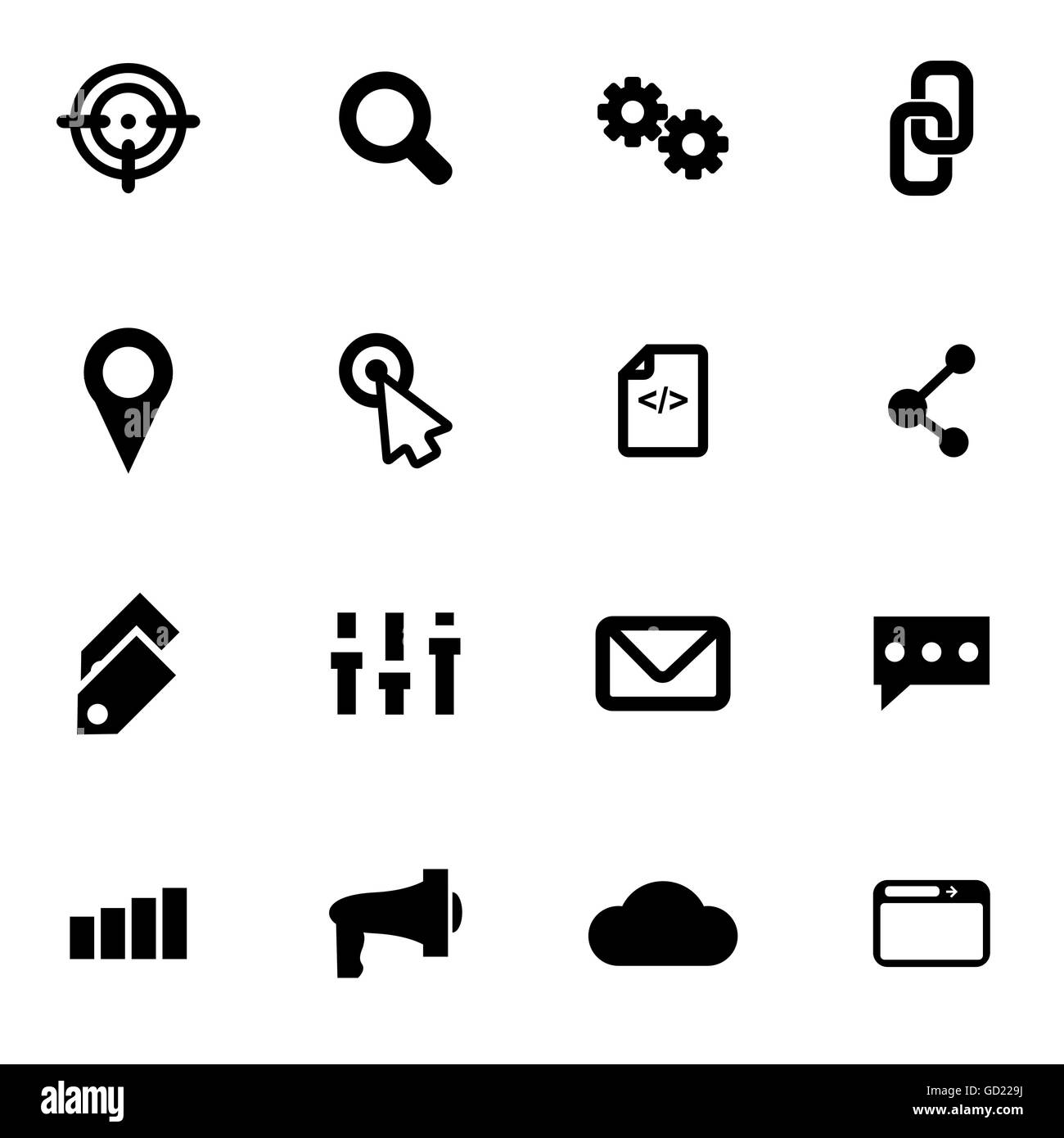 Vector black seo icon set Stock Vector Image & Art - Alamy