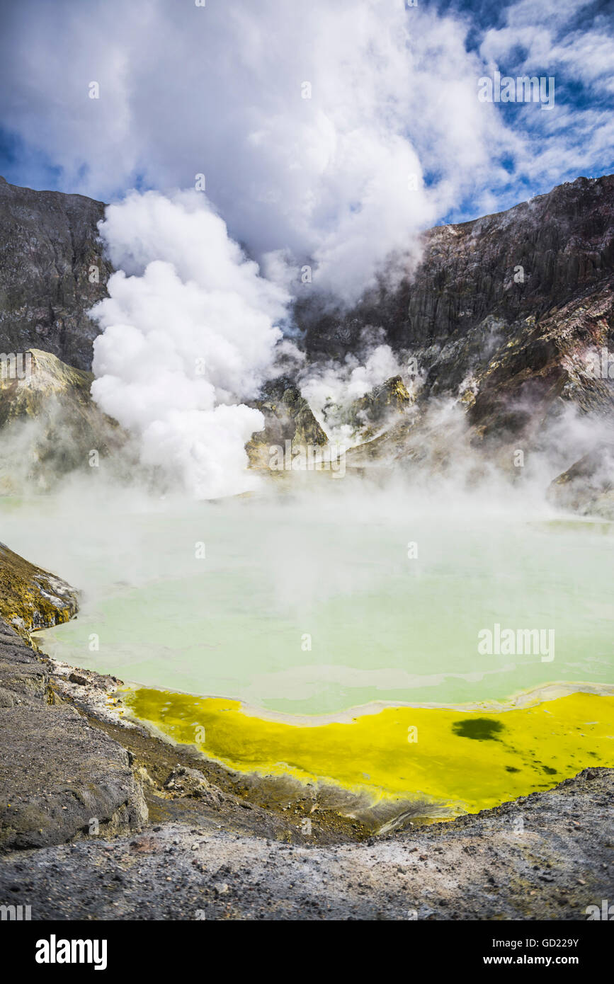 Acid Crater Lake, White Island Volcano, an active volcano in the Bay of ...