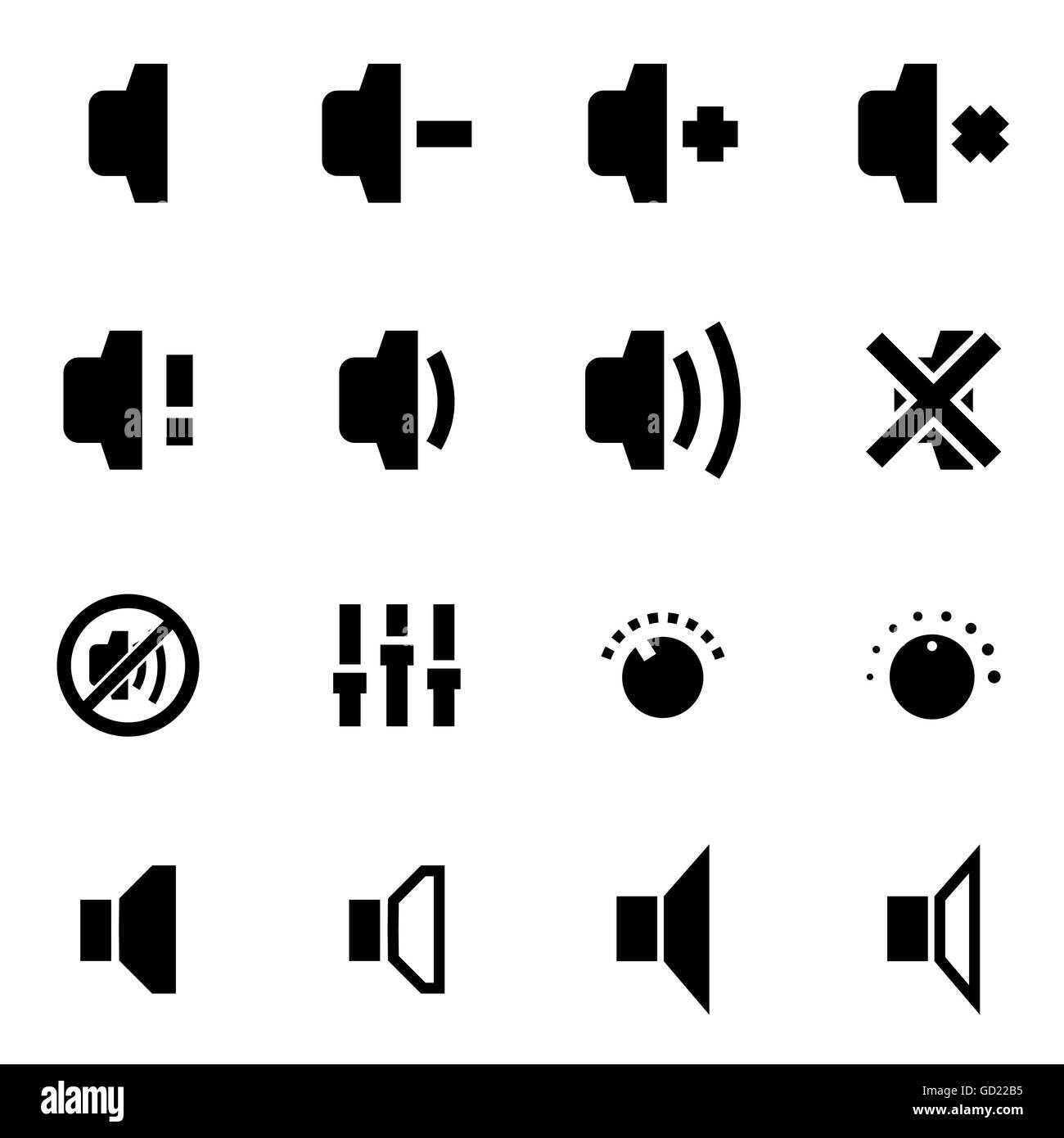 Vector black speaker icon set Stock Vector Image & Art - Alamy