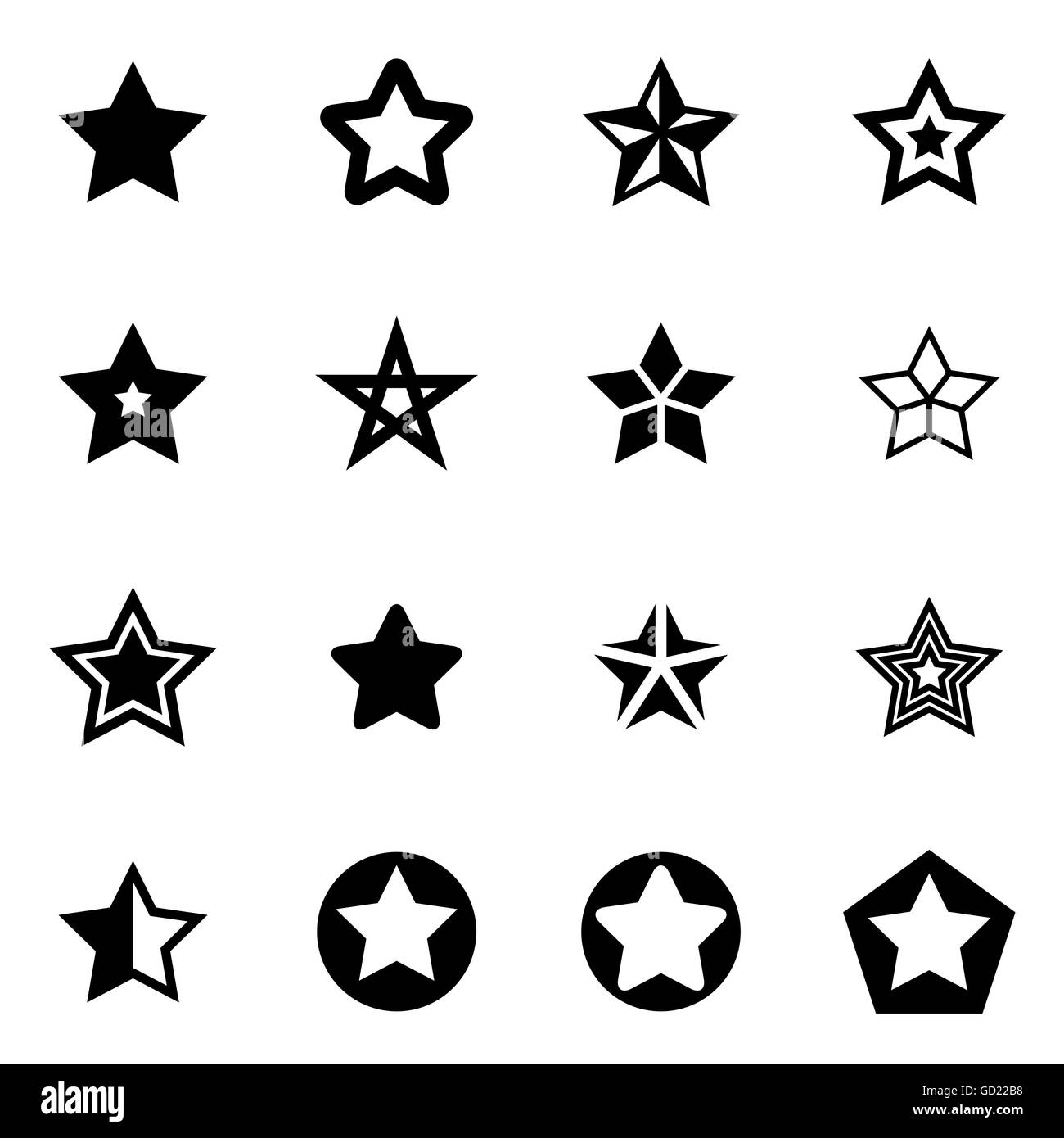 Stars quality rating symbol Black and White Stock Photos & Images - Alamy