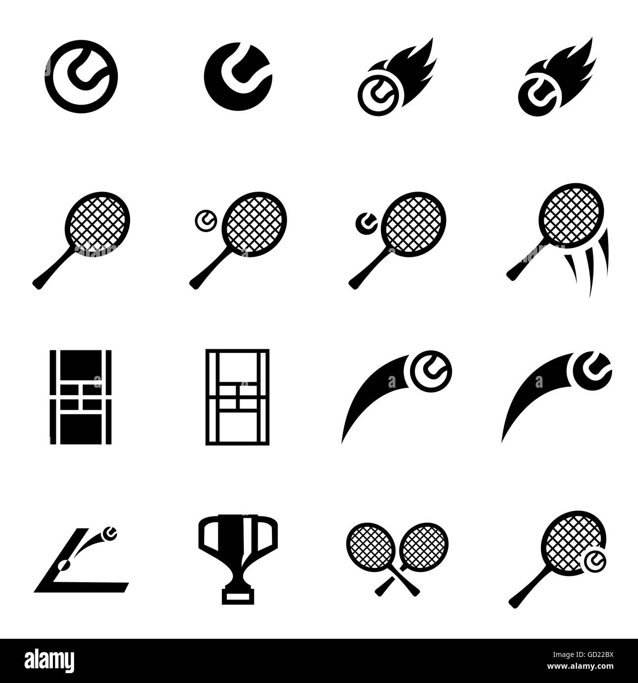 Vector black tennis icon set Stock Vector Image & Art - Alamy
