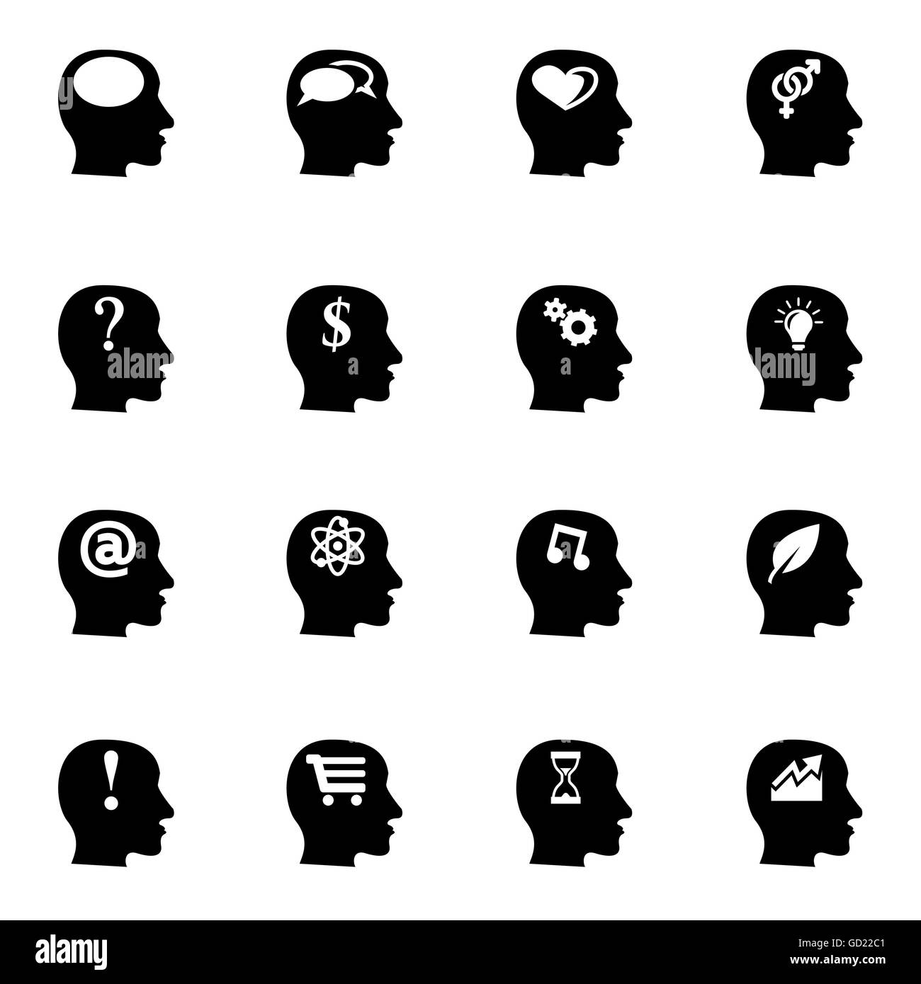Vector black thoughts icon set Stock Vector Image & Art - Alamy