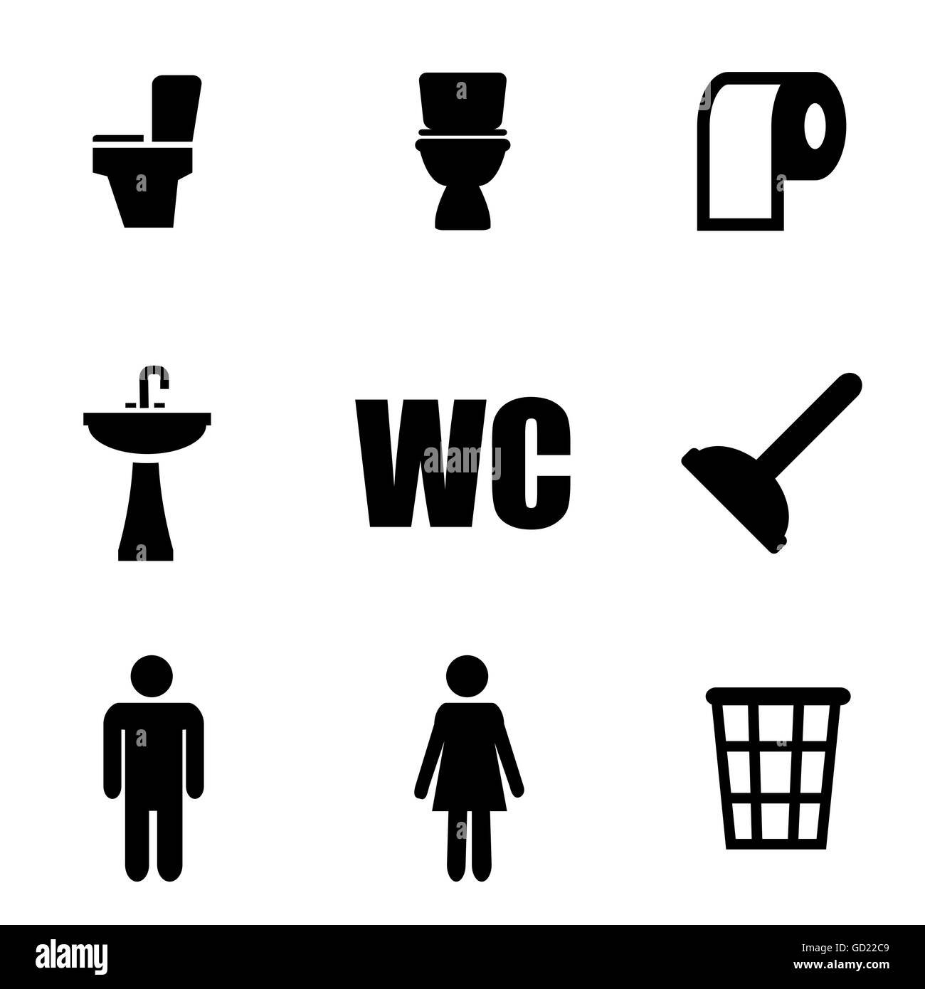Vector black toilet icon set Stock Vector Image & Art - Alamy