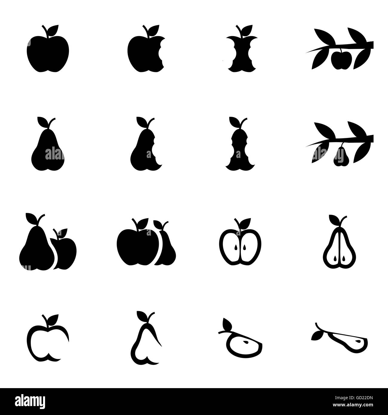 Red green fruits apple Black and White Stock Photos & Images - Alamy