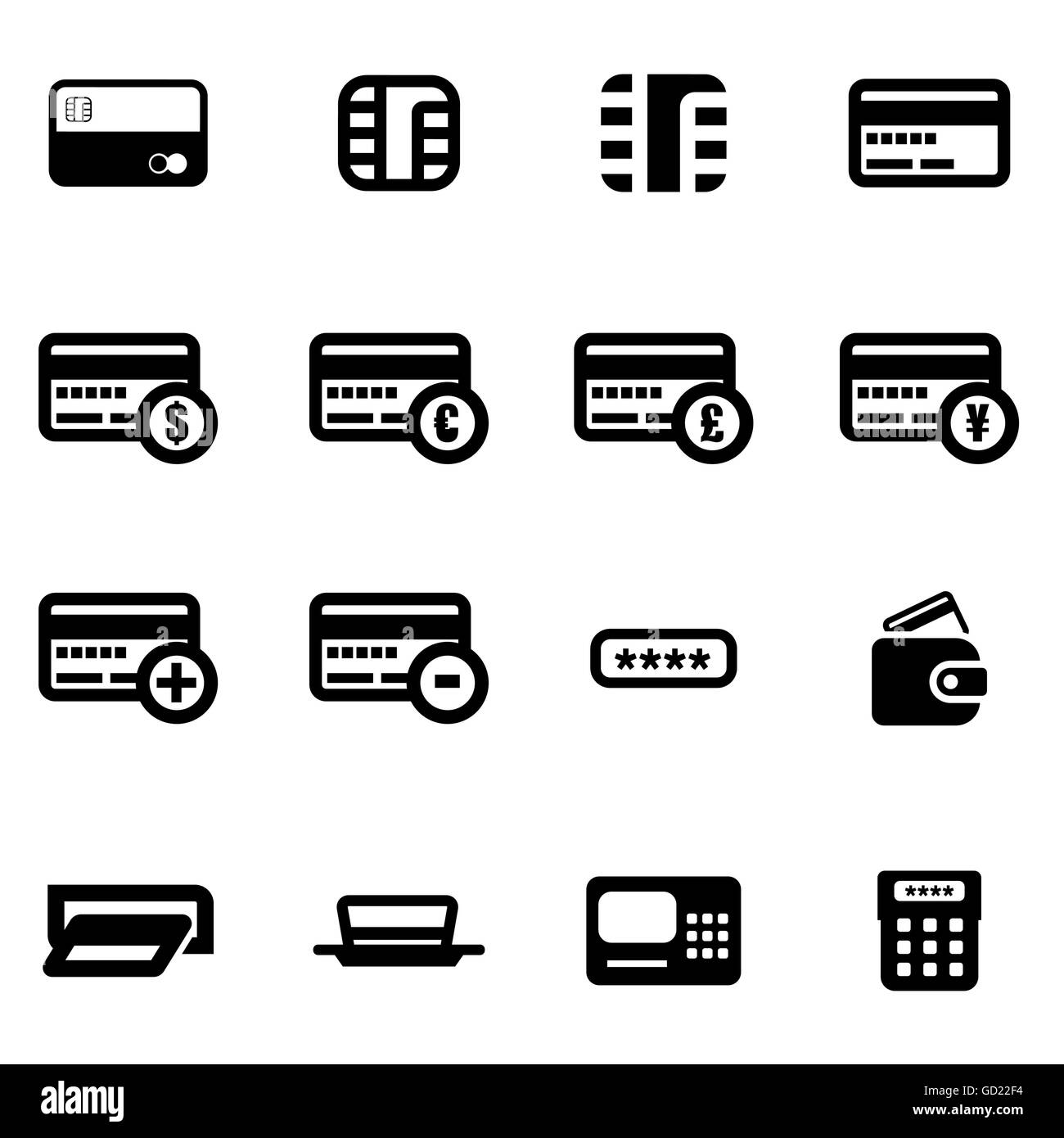 Vector black credit card icon set Stock Vector Image & Art - Alamy