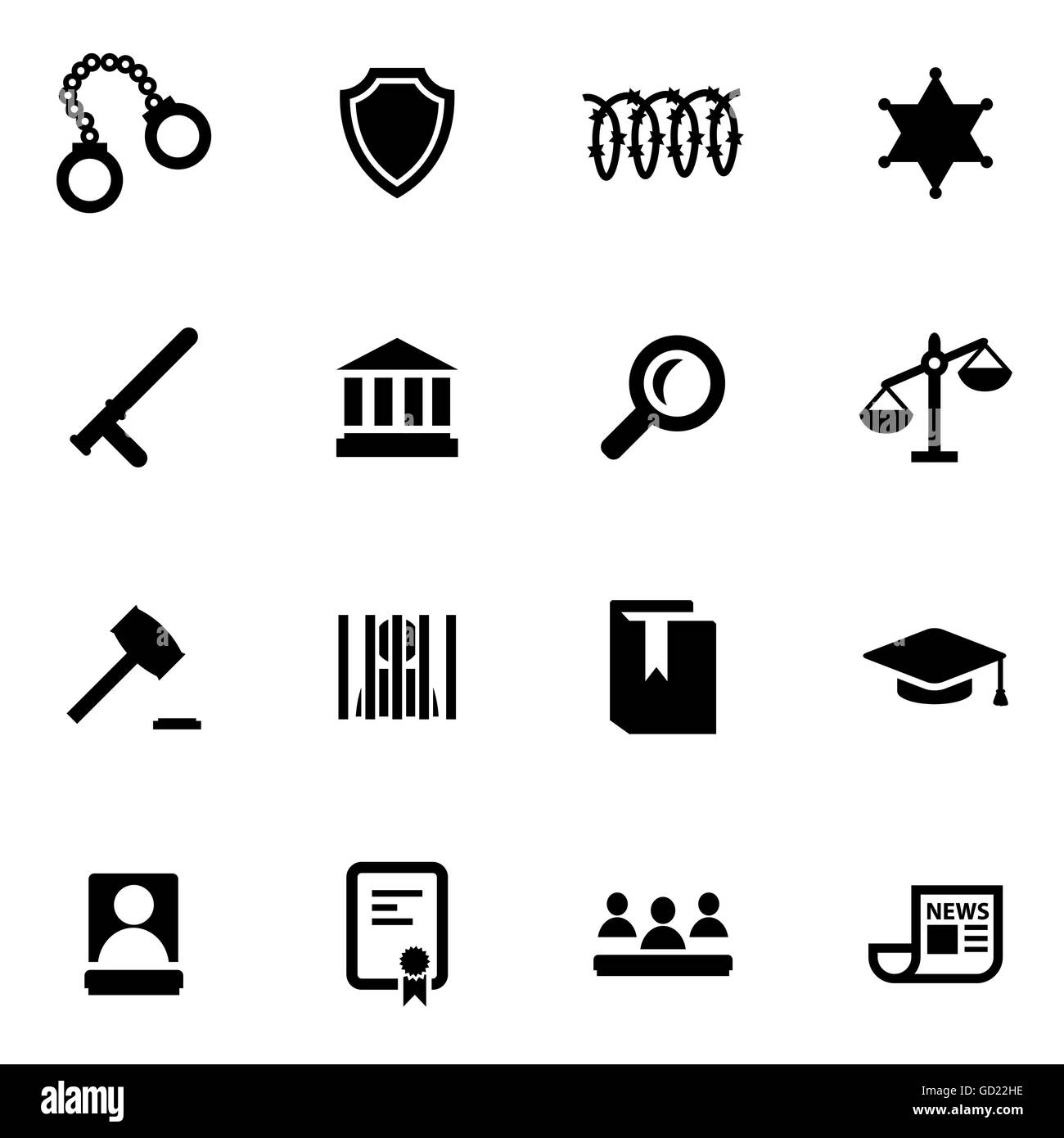 Vector black justice icon set Stock Vector Image & Art - Alamy