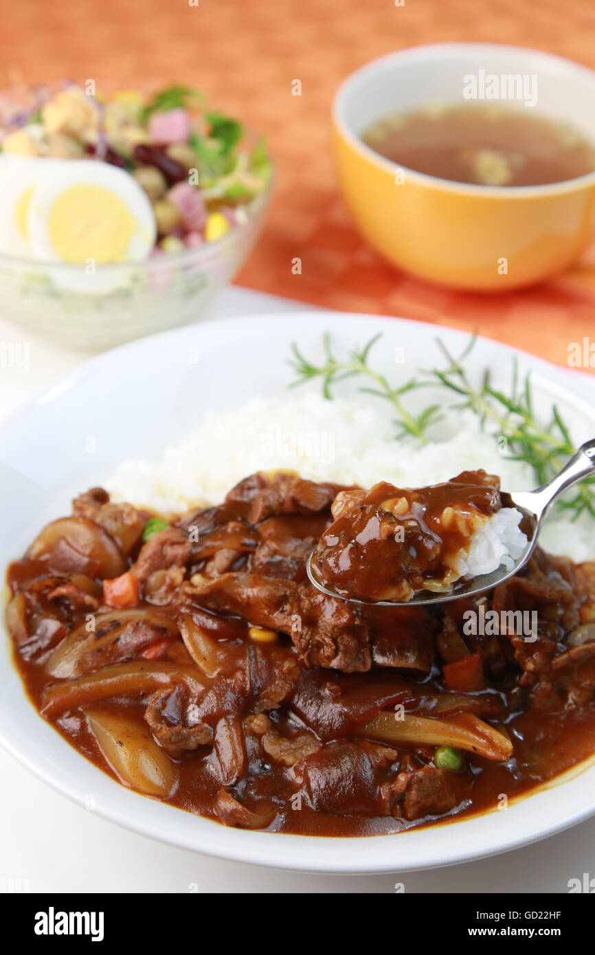 Rice with hashed meat Stock Photo - Alamy