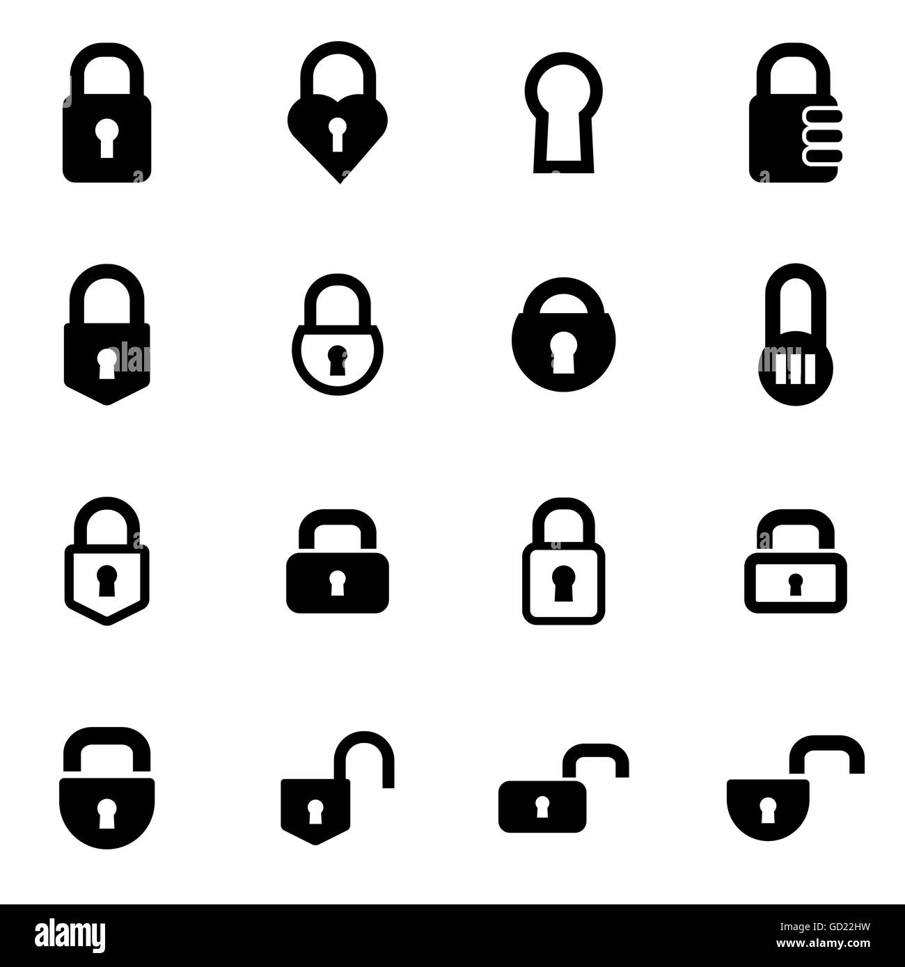 Vector black locks icon set Stock Vector Image & Art - Alamy