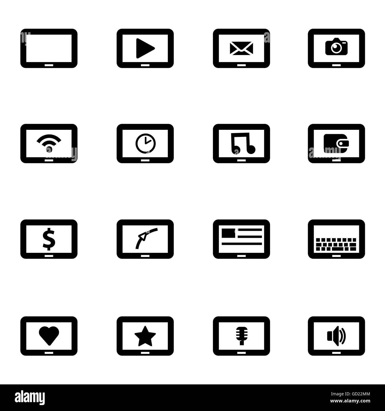Vector black tablet icon set Stock Vector Image & Art - Alamy