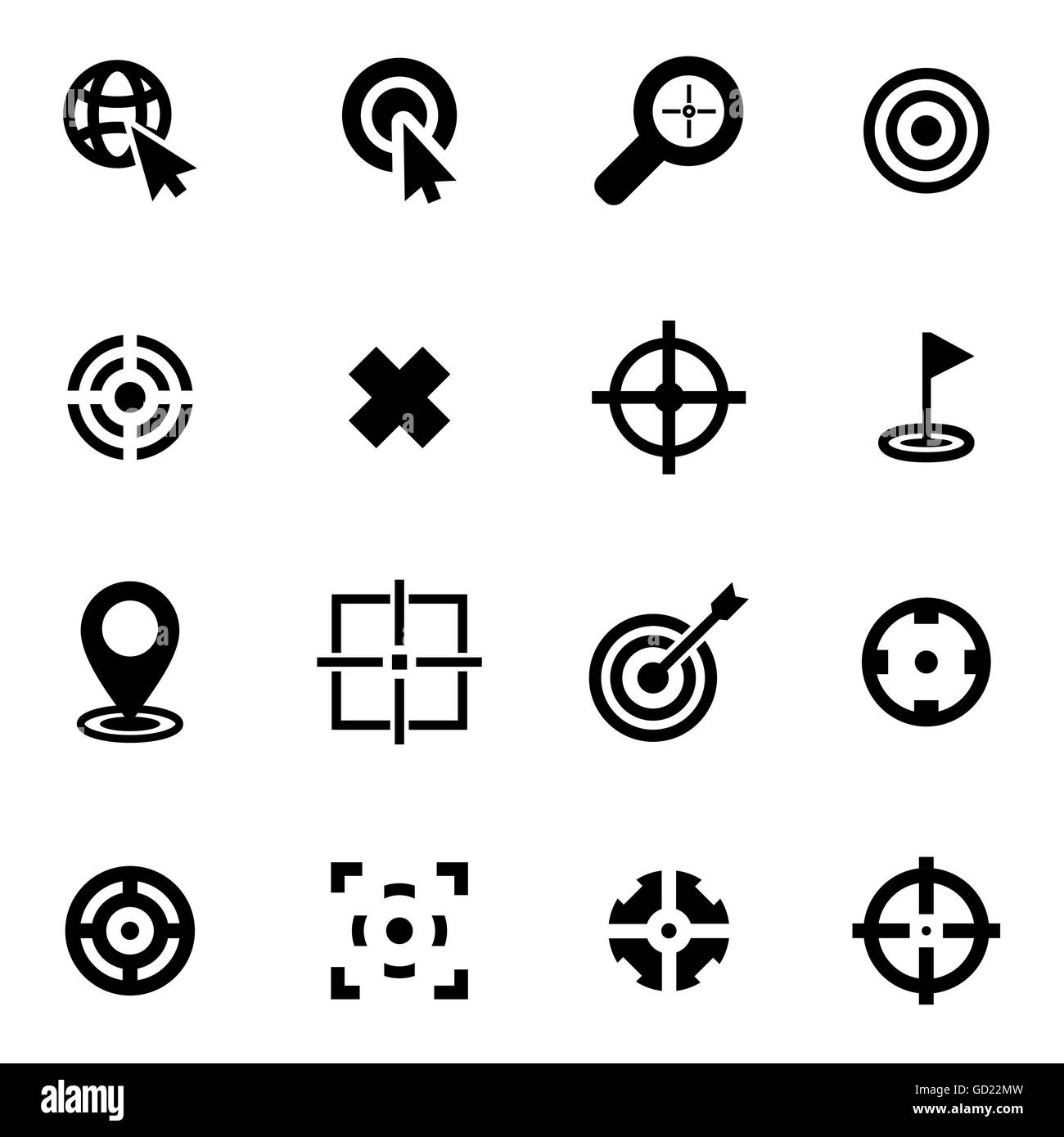 Vector black target icon set Stock Vector Image & Art - Alamy