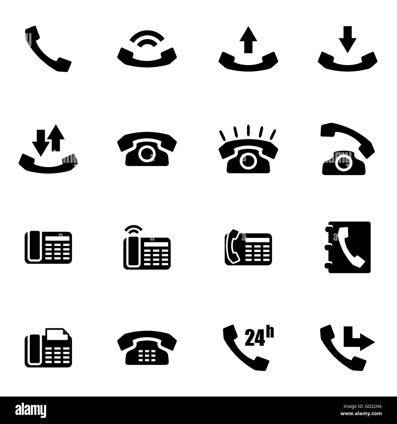 Vector black telephone icon set Stock Vector Image & Art - Alamy