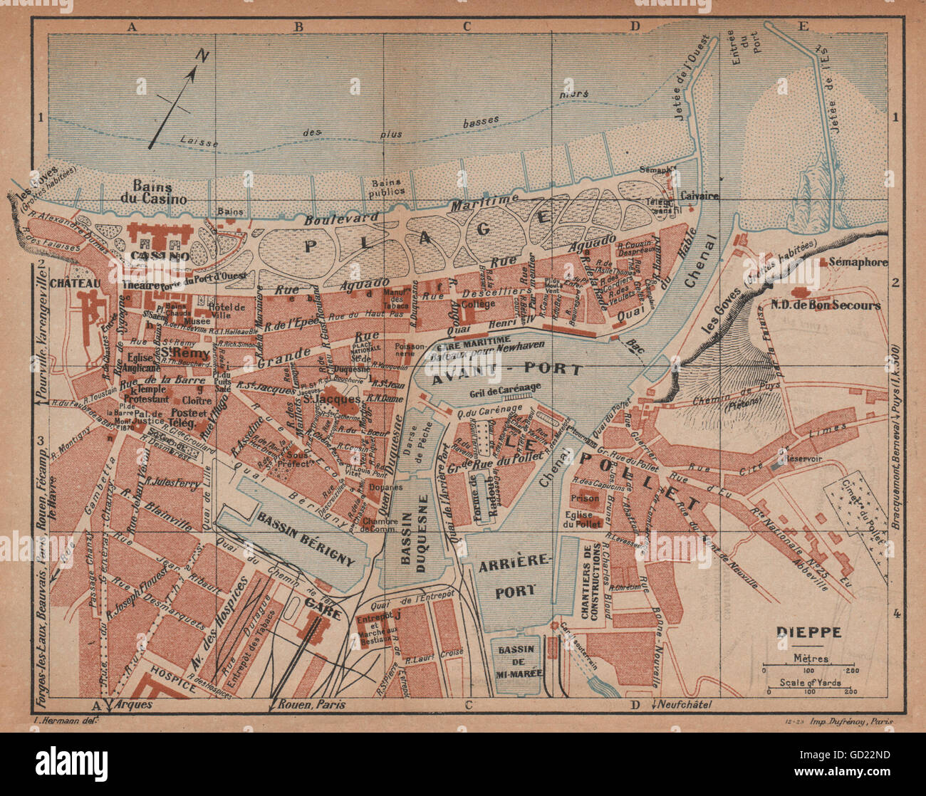 Map of dieppe hi-res stock photography and images - Alamy