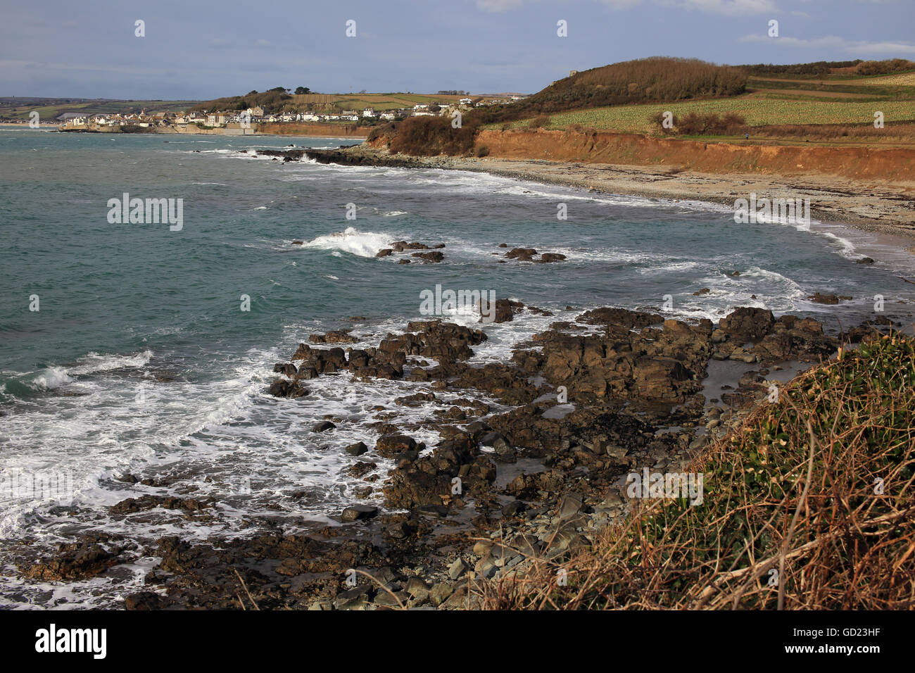 The coast near Marazion, Cornwall, England, UK Stock Photo - Alamy