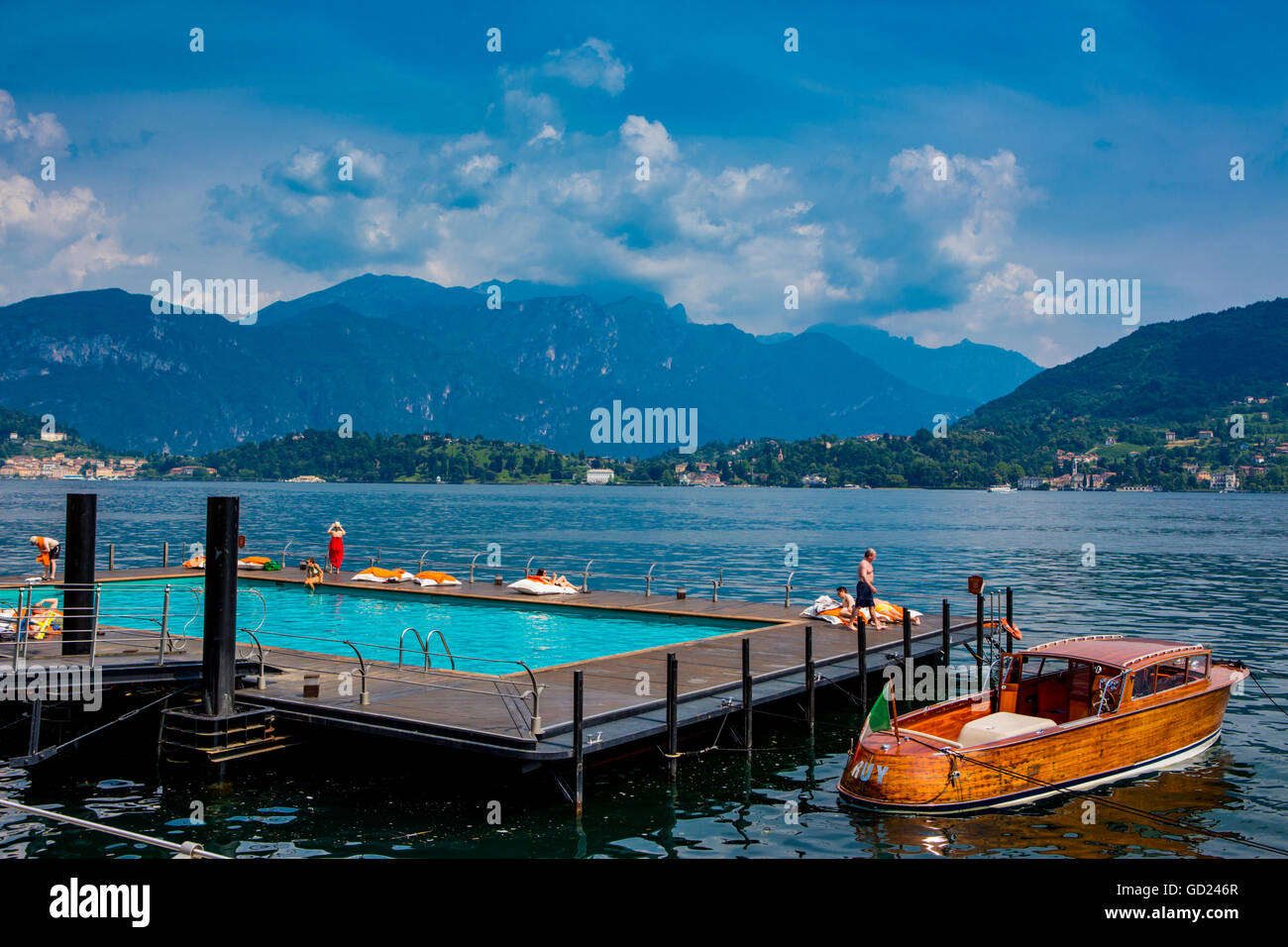 Floating Pool at Grand Hotel Tremezzo, Lake Como, Lombardy, Italy ...
