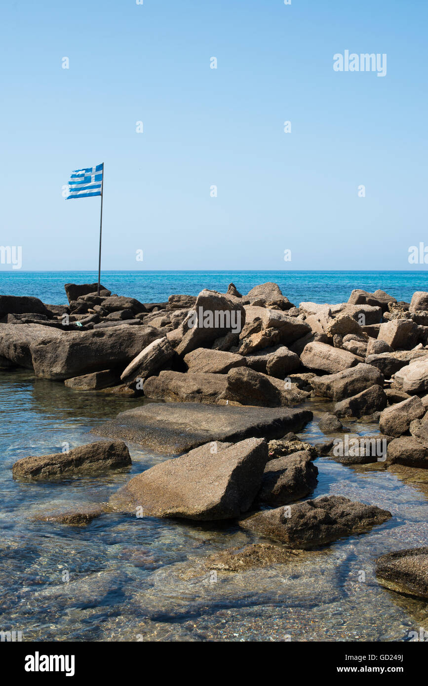 Greek flag on an island hi-res stock photography and images - Alamy