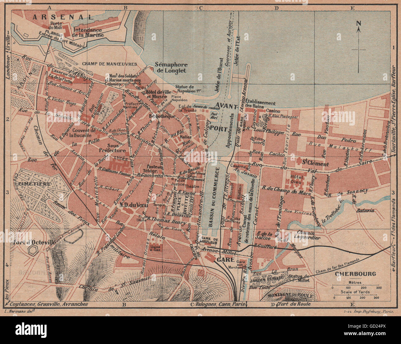 Map cherbourg france hi-res stock photography and images - Alamy