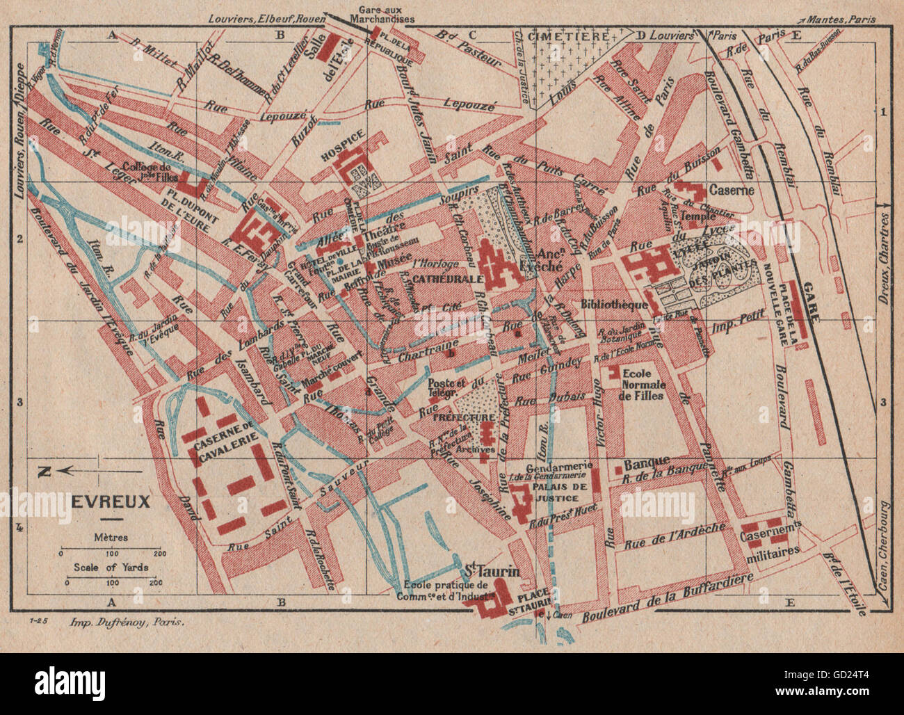 EVREUX. Vintage town city map plan. Eure, 1926 Stock Photo - Alamy EVREUX. Vintage town city map plan. Eure, 1926 Stock Photo - Alamy