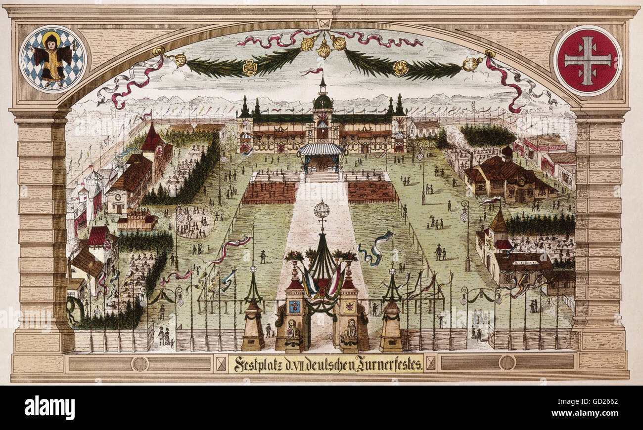 sports, gymnastics, fairground of the VII German Gymnastics Festival ...