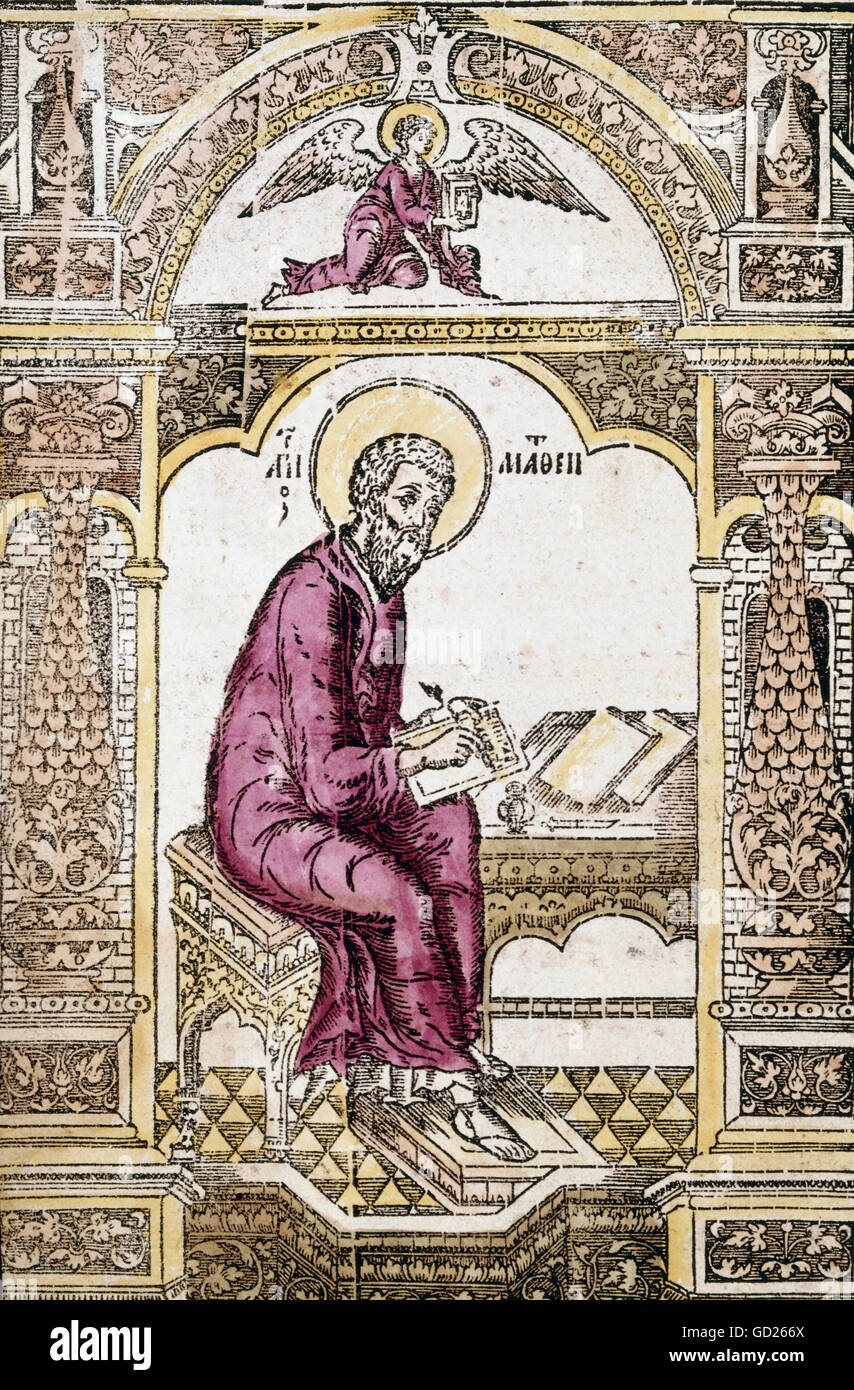 religion, christianity, saints, Matthew the Evangelist, coloured ...