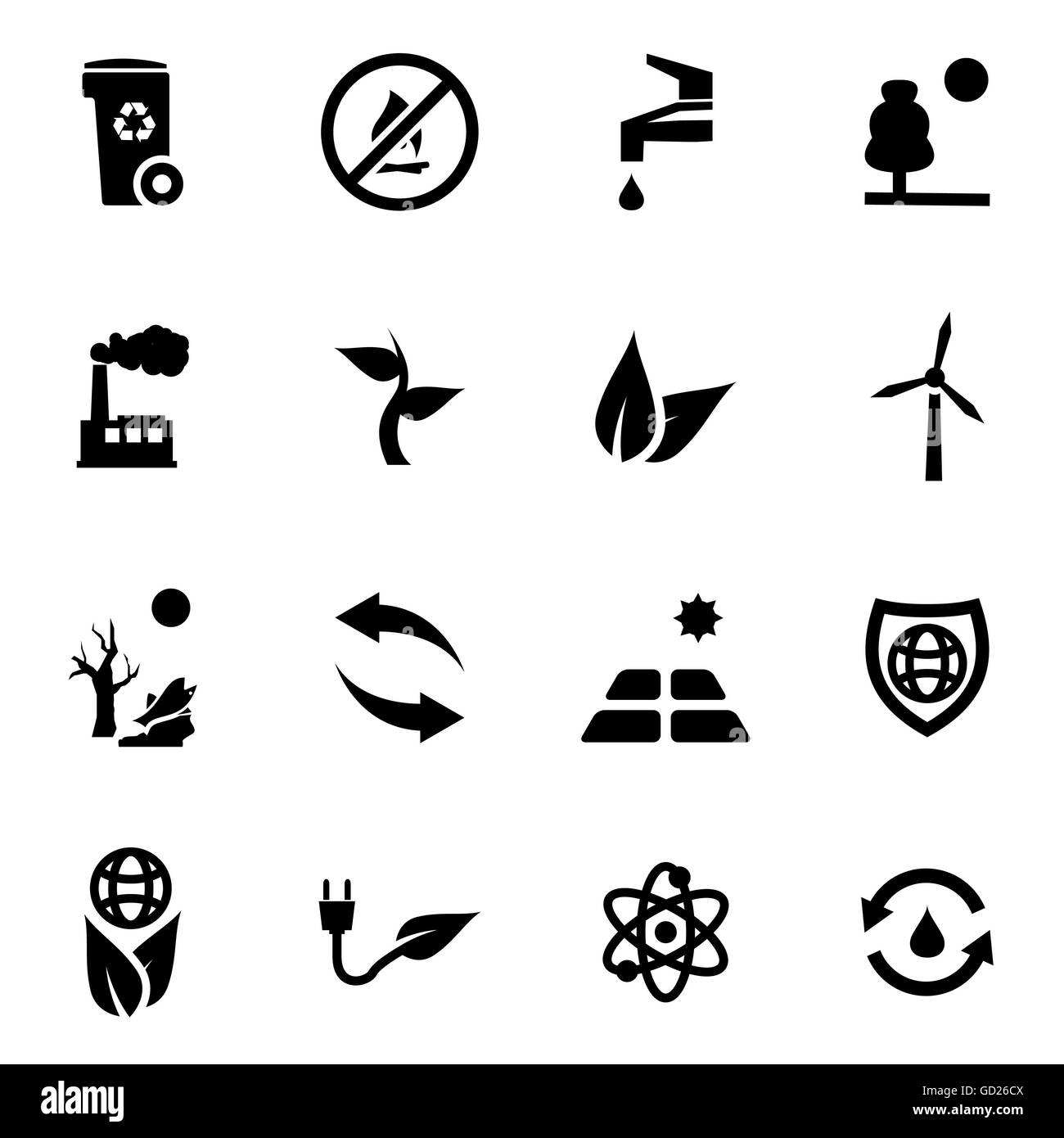 Vector black eco icon set Stock Vector Image & Art - Alamy