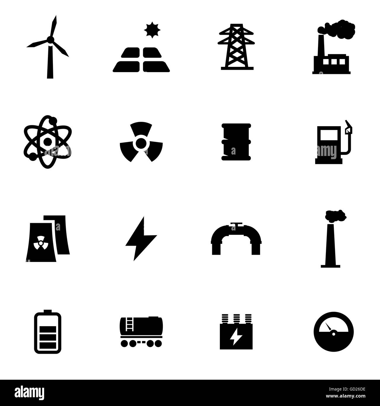 Vector black energetics icon set Stock Vector Image & Art - Alamy