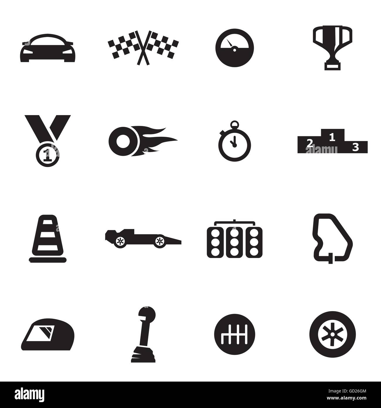 Vector black racing icon set Stock Vector Image & Art - Alamy
