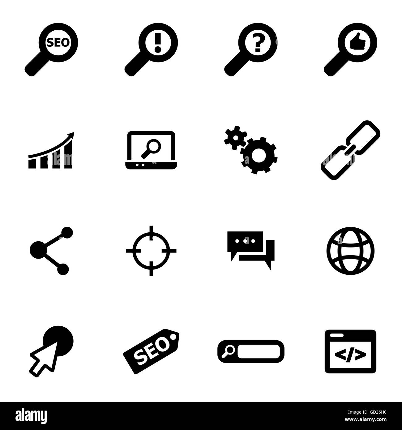 Vector black seo icon set Stock Vector Image & Art - Alamy