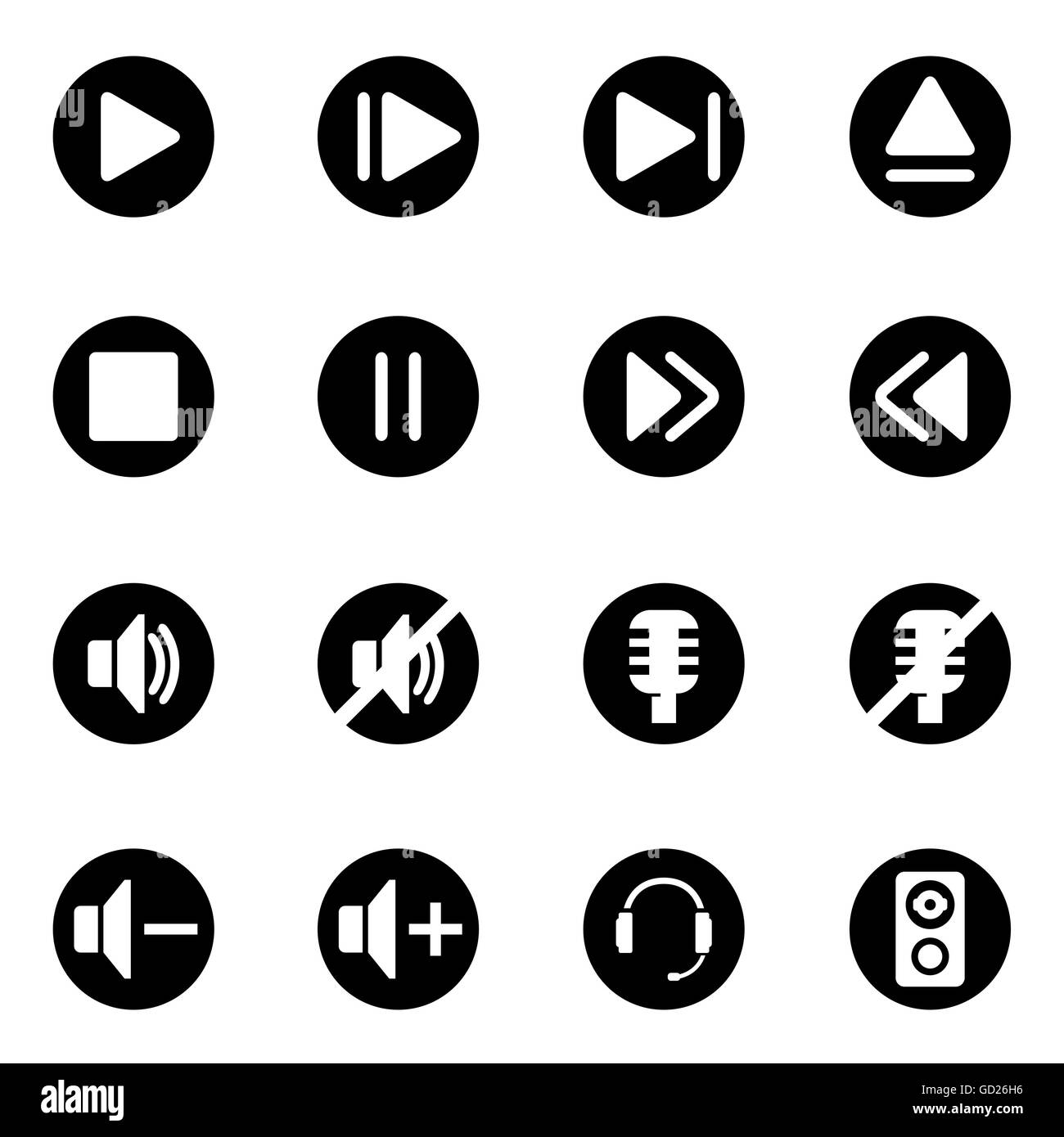 Vector black sound icon set Stock Vector Image & Art - Alamy