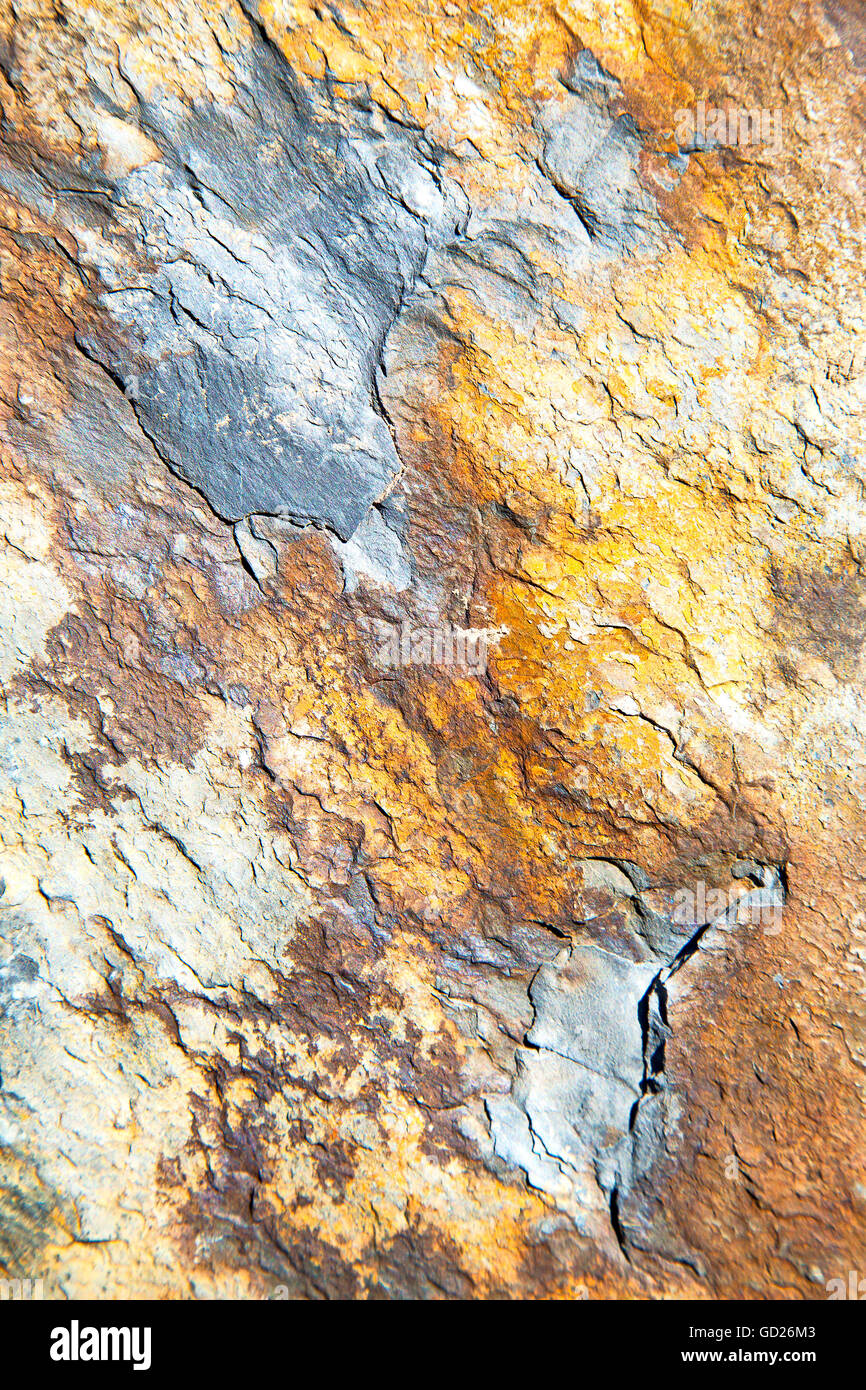 rocks stone and red orange gneiss in the wall of morocco Stock Photo ...
