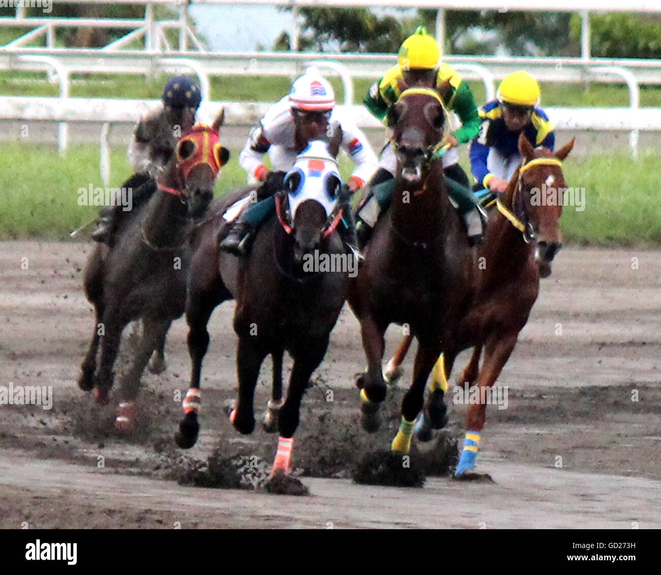 Philippines. 10th July, 2016. Horse number 4 “Dewey Boulevard” with ...
