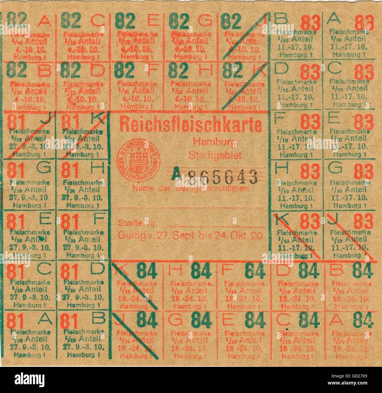 Food ration card hi-res stock photography and images - Alamy